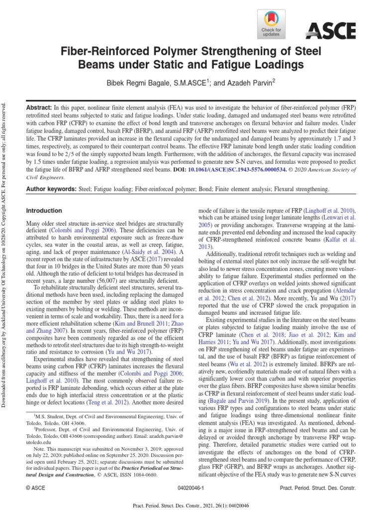Fiber-Reinforced Polymer Strengthening of Steel Beams Under Static and ...