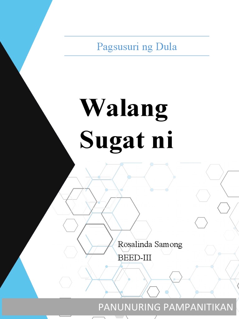 Pagsusuri NG Dula-Panunuring Pampanitikan | PDF
