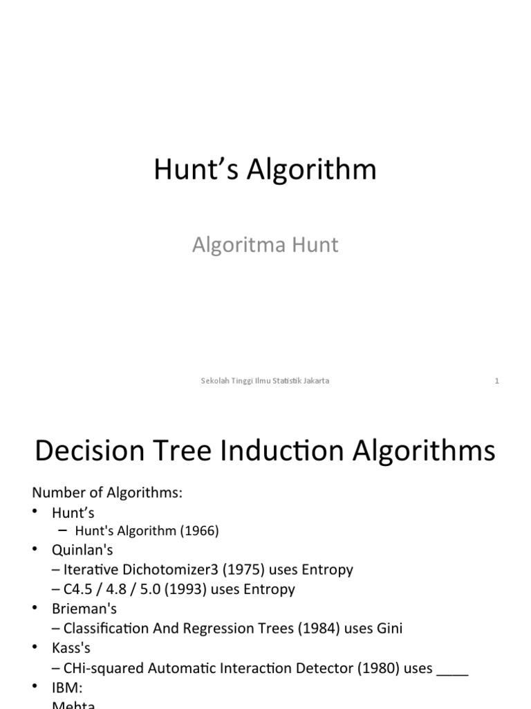03 Decision Tree Hunt Algorithm Pdf Applied Mathematics Theoretical Computer Science