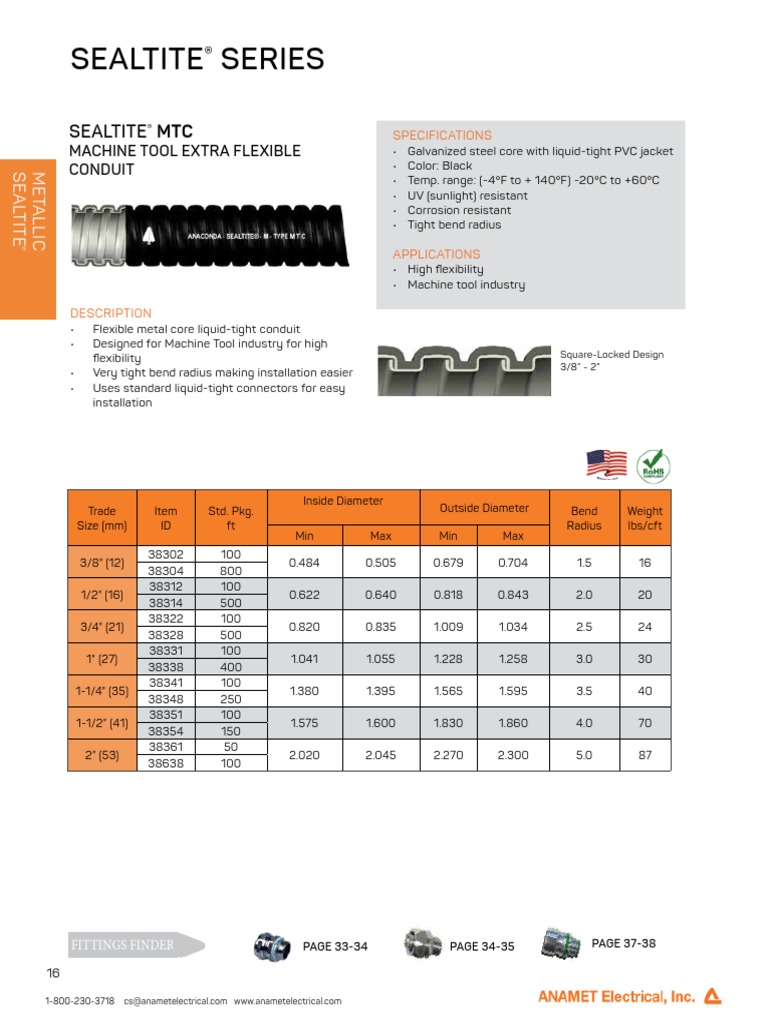 MTC Flexible Conduit (Anaconda) | PDF | Industrial Processes | Civil ...