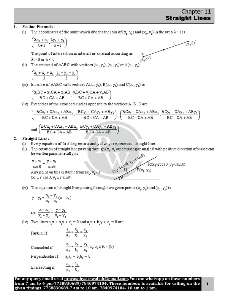 11 - Straight Line | PDF | Line (Geometry) | Elementary Mathematics