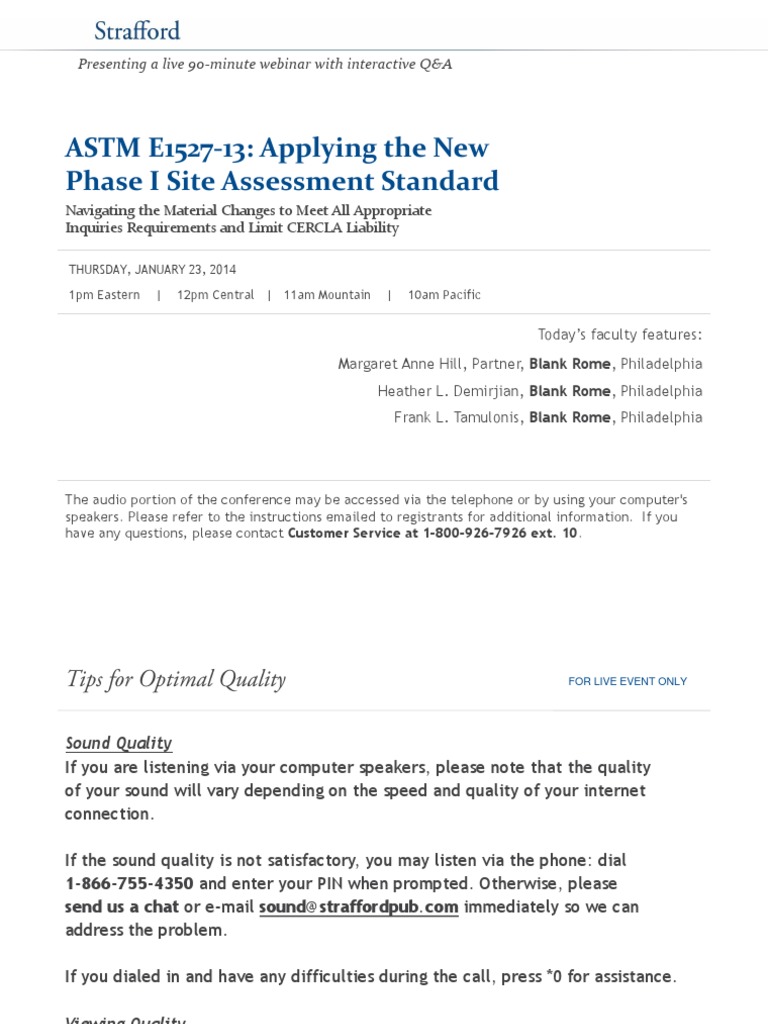 ASTM E1527-13 - Applying The New Phase I Site Assessment Standard ...