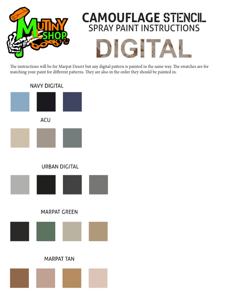 Camouflage Stencil: Spray Paint Instructions | Download Free PDF ...