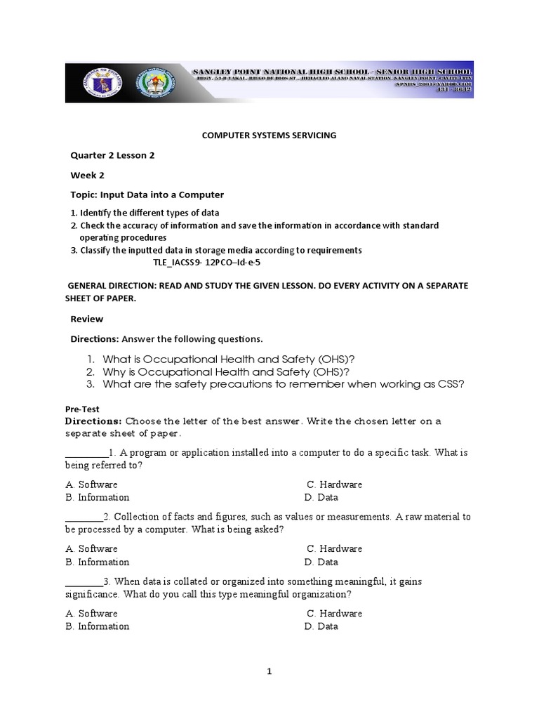 CSS 11 Module - LESSON 7 | PDF | Input/Output | Computer Data Storage