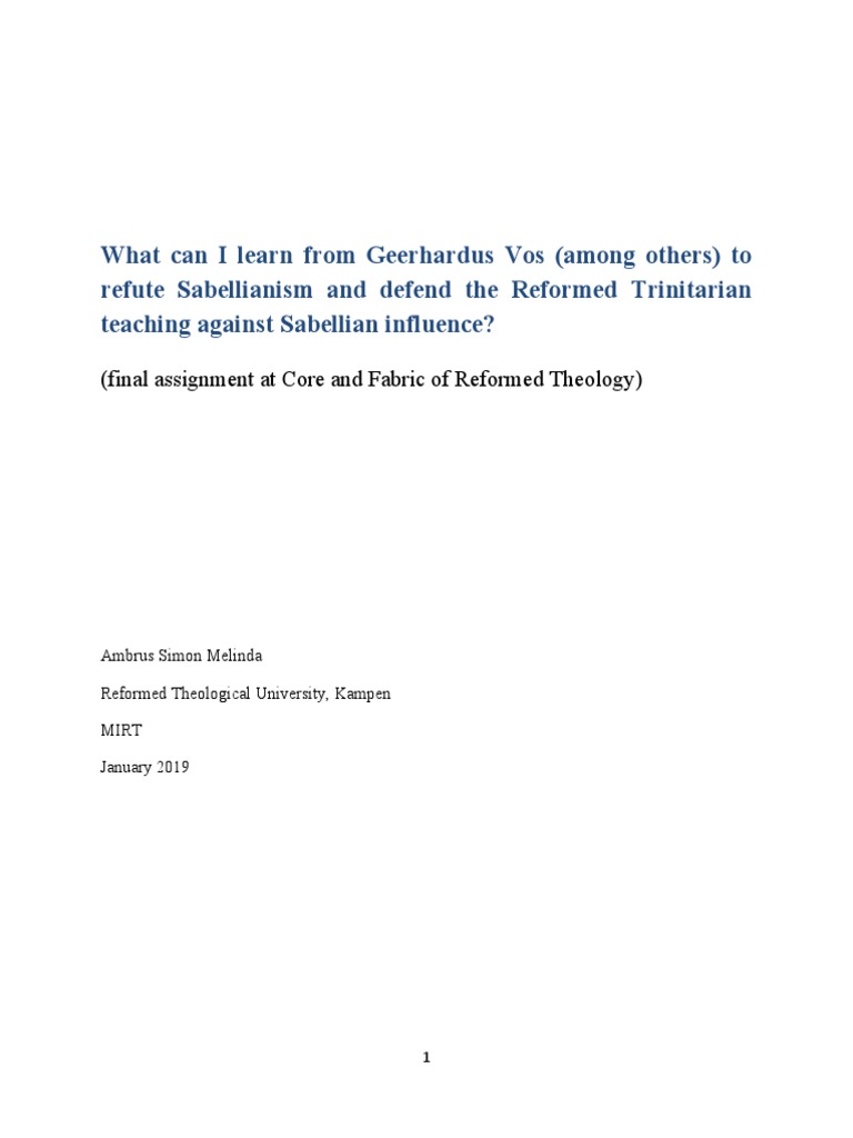Facing Sabellianism Among The Members of Our Congregation | PDF ...