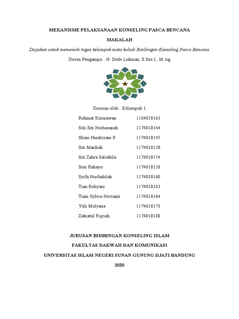 Kel 1-Mekanisme Pel. Konseling Paska Ben-Bki 7D | PDF