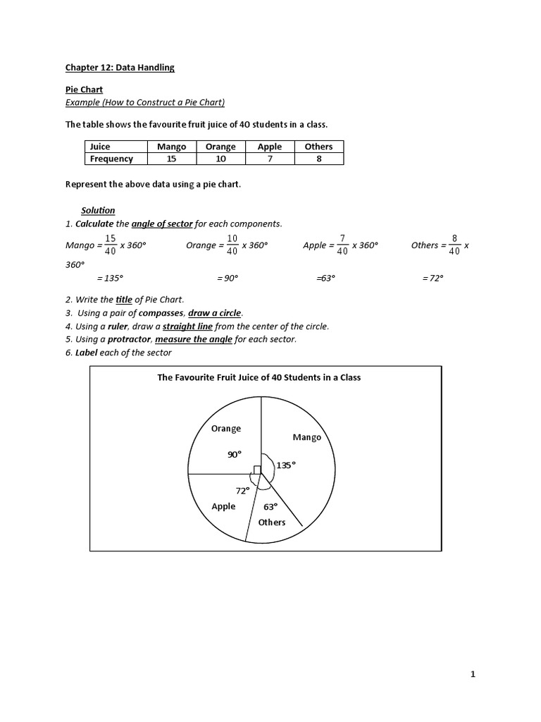 Chapter 12 Data Handling | PDF | Pie Chart | Angle