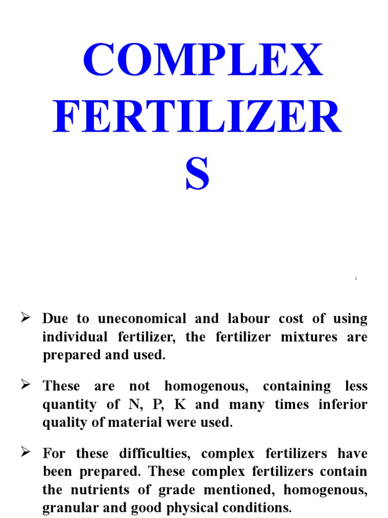 Complex Fertilizers | PDF | Science & Mathematics | Technology ...