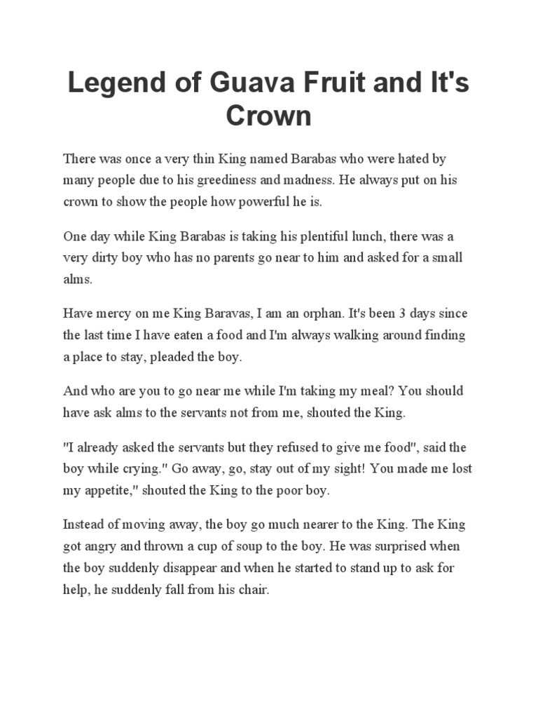 Legend of Guava Fruit | PDF
