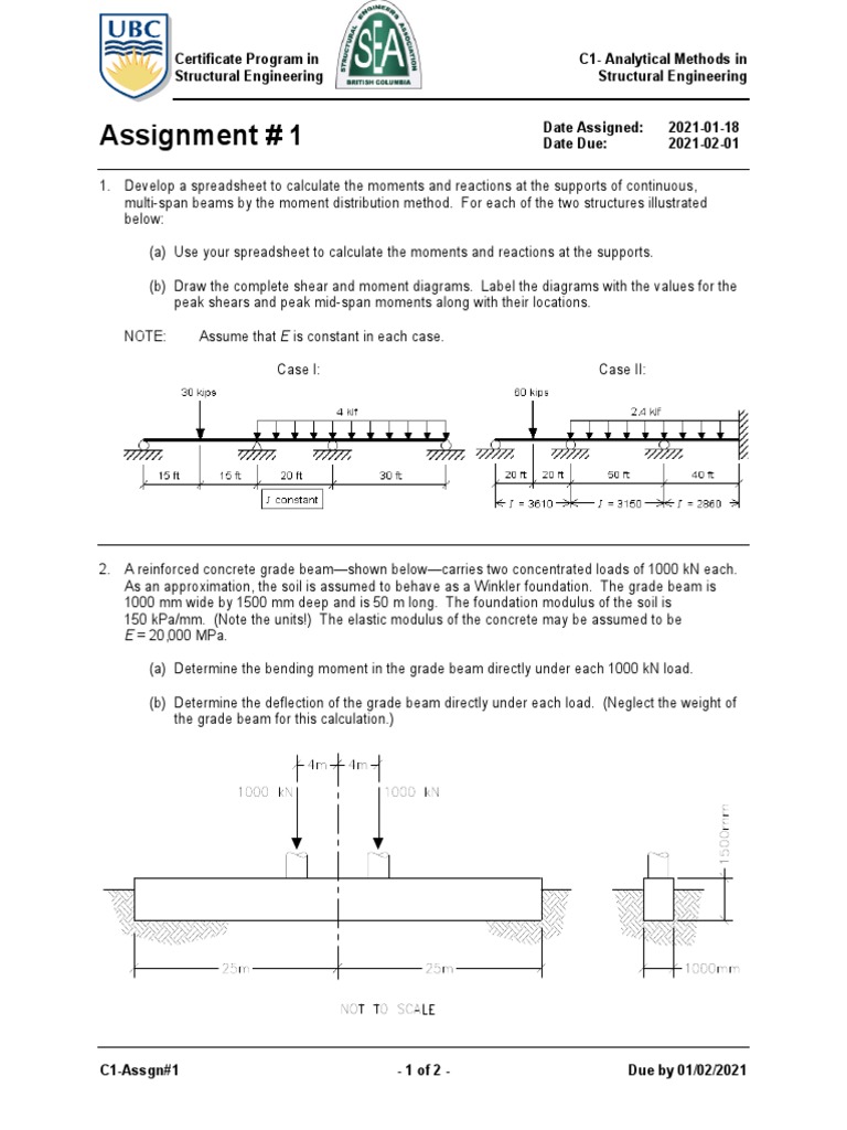Structural Engineering Assignment Pdf Bending Beam Structure 4655