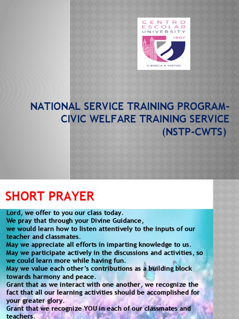 National Service Training Program-Civic Welfare Training Service (NSTP ...