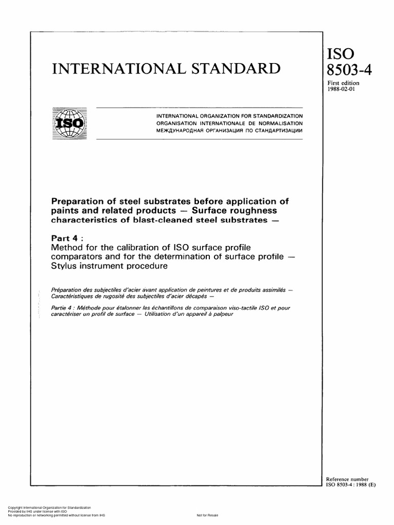 Iso 8503 4 | PDF | Surface Roughness | International Organization For ...