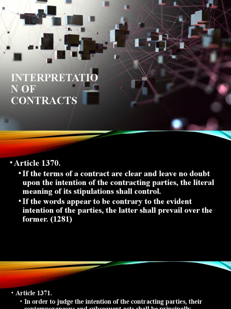 Interpretation of Contracts | PDF | Evidence | Public Law