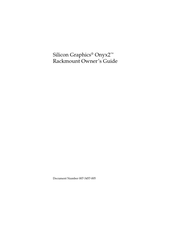 SGI Onyx2 RackMount Owners Guide | PDF | Electrical Connector ...