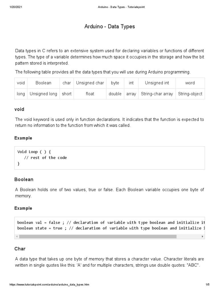 Arduino Data Types Pdf Integer Computer Science Data Type 6941