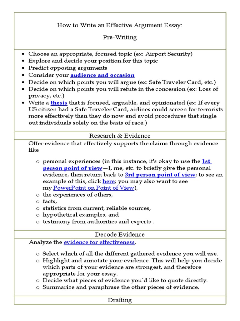 How To Write An Effective Argument Essay | PDF | Essays | Evidence