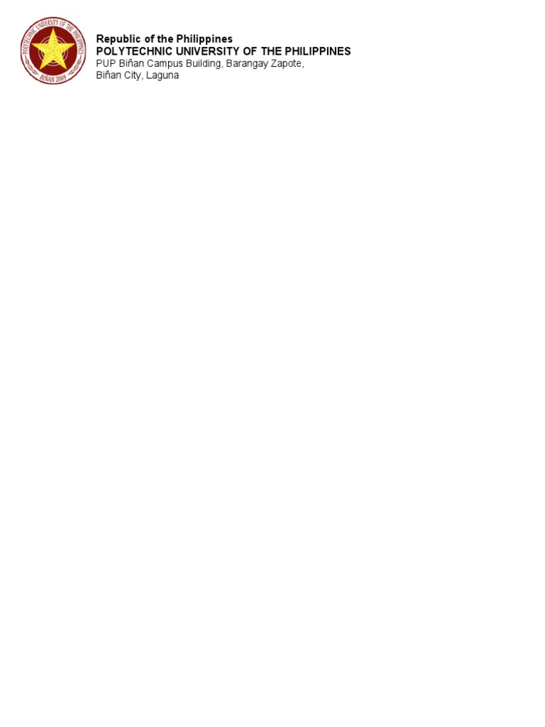 Republic of The Philippines Polytechnic University of The Philippines | PDF