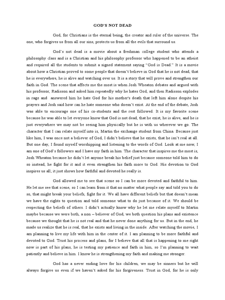 God's Not Dead | PDF | Theology | God