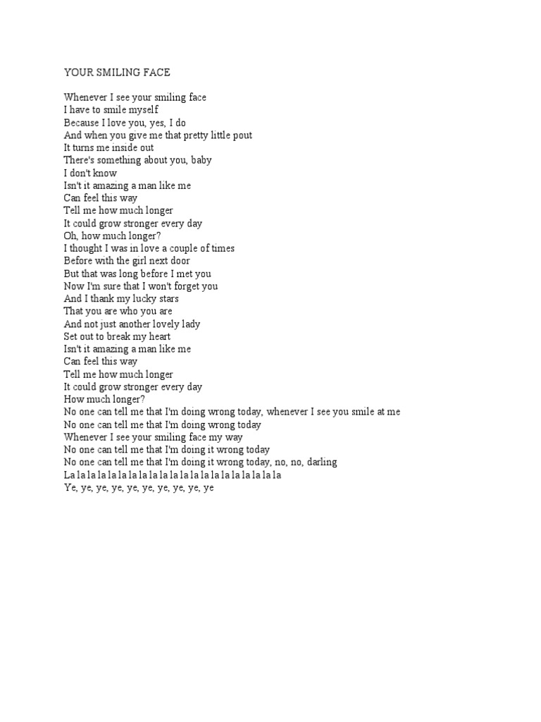 Your Smiling Face | PDF