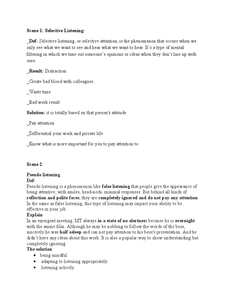 Ineffective Listening | PDF | Attention | Applied Psychology