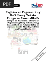 Pagbasa at Pagsusuri - Module 2 | PDF