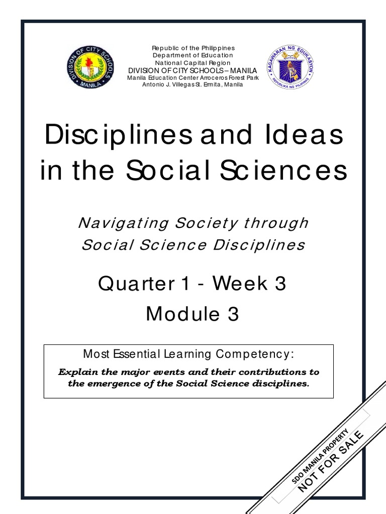 Disciplines and Ideas in The Social Sciences: Quarter 1 - Week 3 | PDF ...