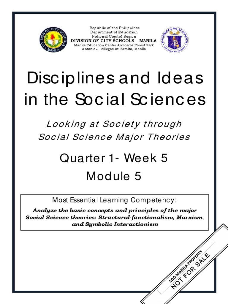 Disciplines and Ideas in The Social Sciences: Quarter 1-Week 5 | PDF ...