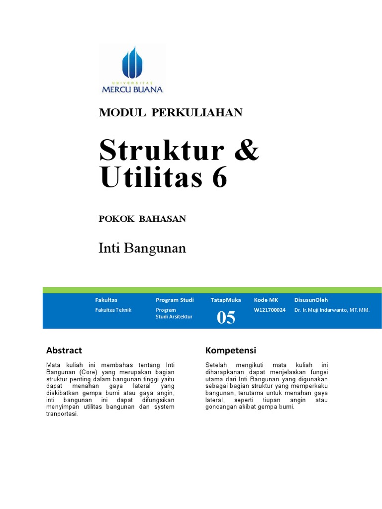 Modul 05 SU 6 Inti Bangunan | PDF | Seni