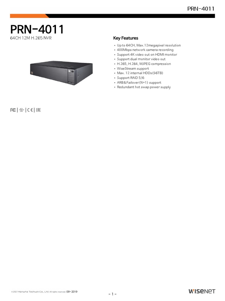 64CH 12M H.265 NVR: Key Features | PDF | Internet Protocols | Ip Address