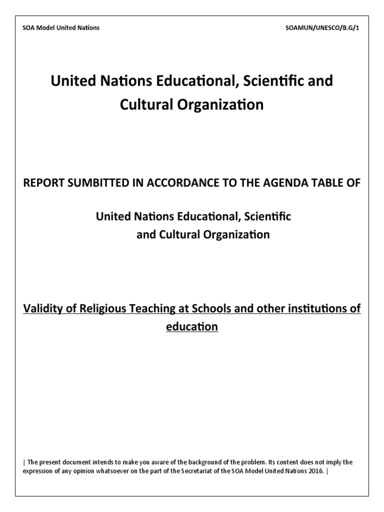 SOA Model United Nations SOAMUN | PDF | Unesco | United Nations
