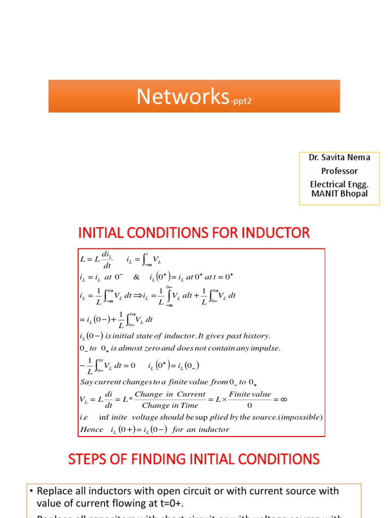 Networks Ppt2 Shared | PDF | Electrical Network | Laplace Transform