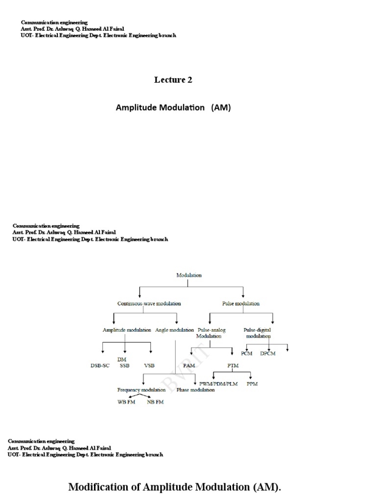 Amplitude Modulation Techniques Explained | PDF | Modulation | Radio Technology