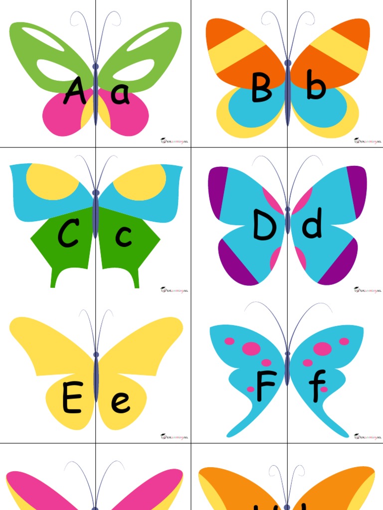 Free - Butterfly Alphabet Puzzles | PDF | Wellness