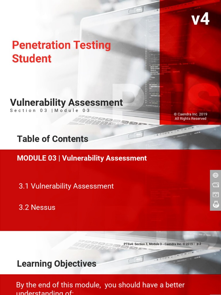 Vulnerability Assessment: Section 03 - Module 03 | PDF | Vulnerability (Computing) | Penetration ...