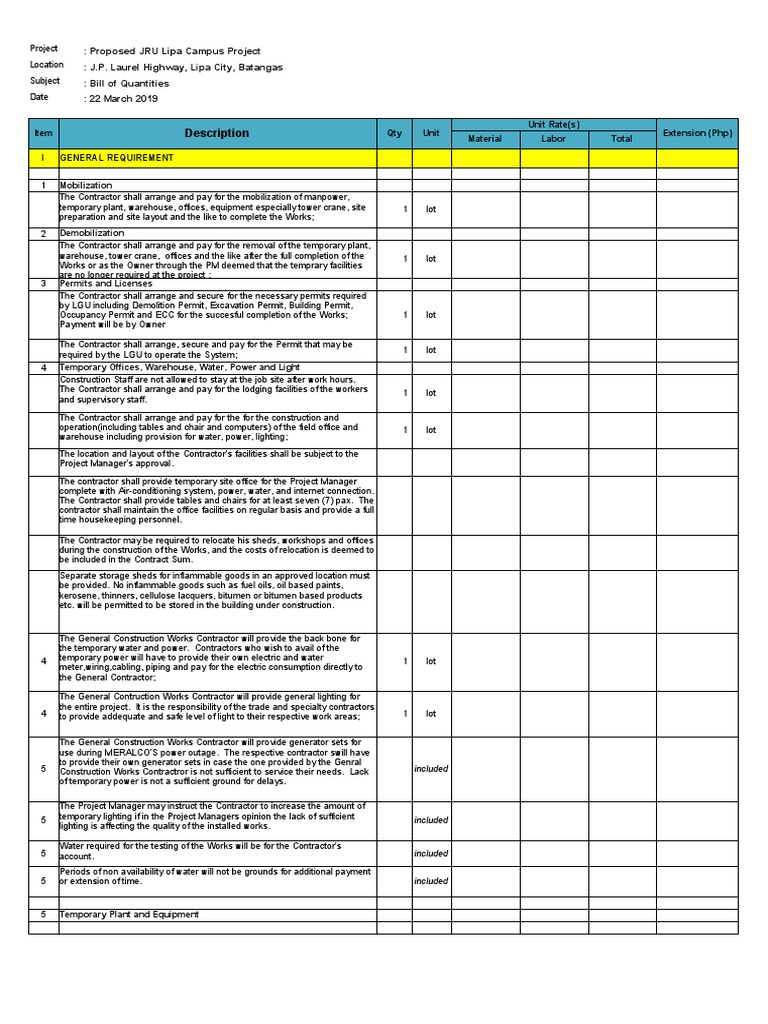 JRU Lipa BOQ Archi | PDF | Window | Door