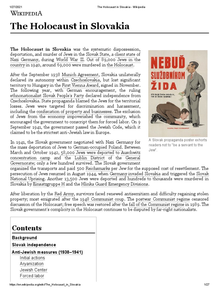 The Holocaust in Slovakia | PDF | Genocides | History