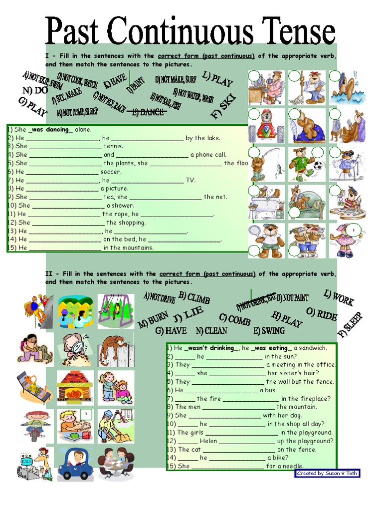 Past Continuous Tense With Key Fully Editable Tests - 10818 | PDF ...