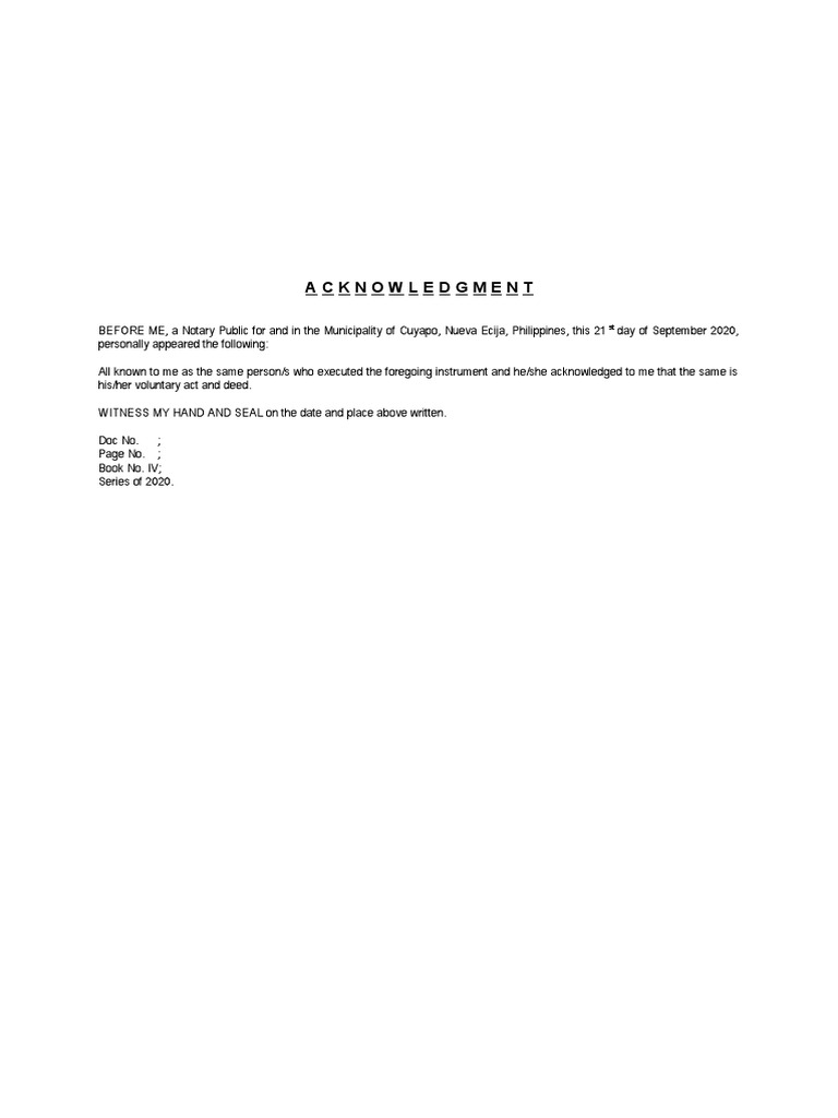 Acknowledgment Format Template | PDF
