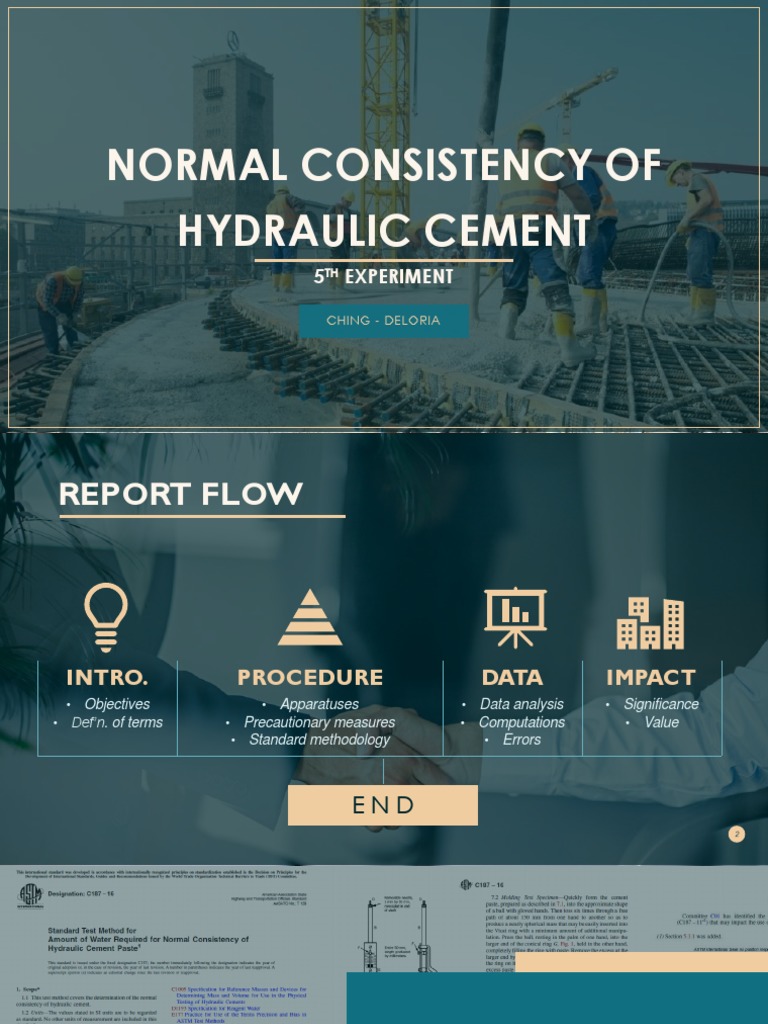 Determining the Normal Consistency of Hydraulic Cement: A Report on the ...