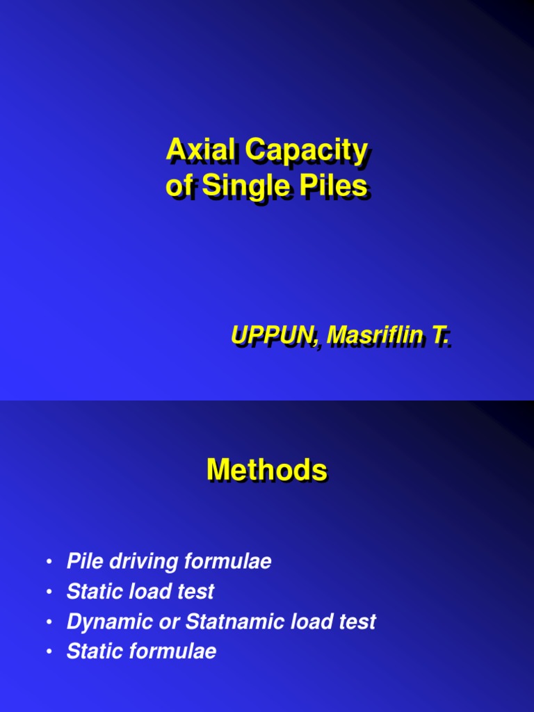 Axial Capacity of Single Piles | PDF | Deep Foundation | Soil Mechanics