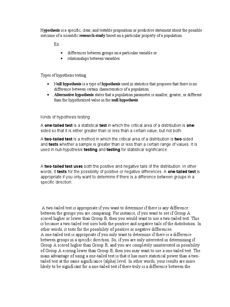 Hypothesis Testing | Download Free PDF | Statistical Hypothesis Testing ...