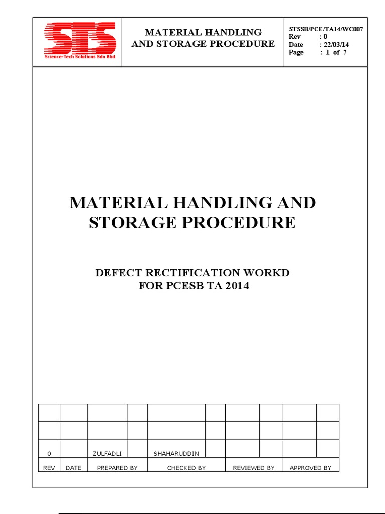 7-Material Handling and Storage - WC007 | PDF | Stainless Steel | Pipe ...