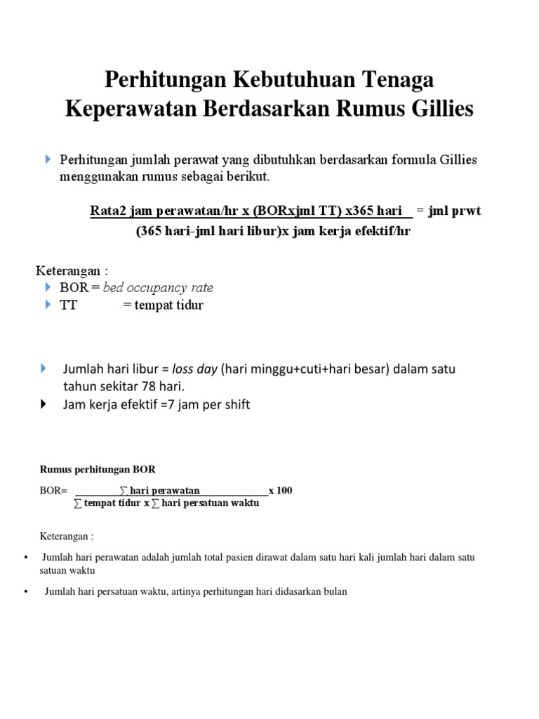 Perhitungan Kebutuhan Perawat Gillies | PDF