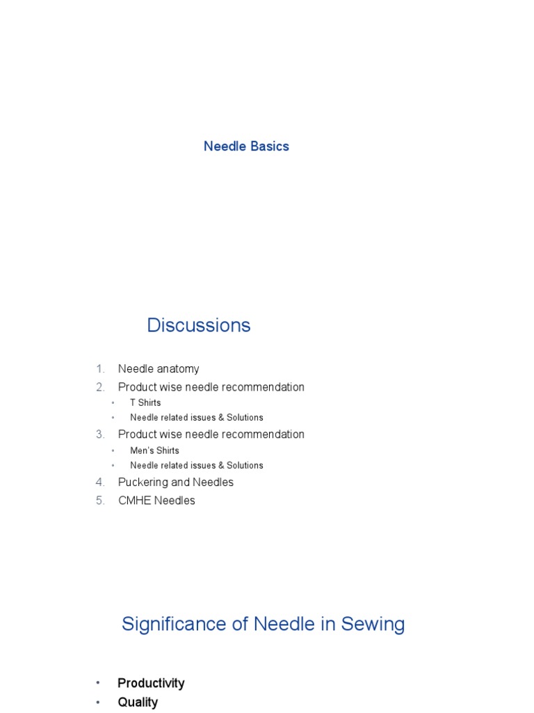 Needle Basics | PDF | Sewing Needle | Knitting