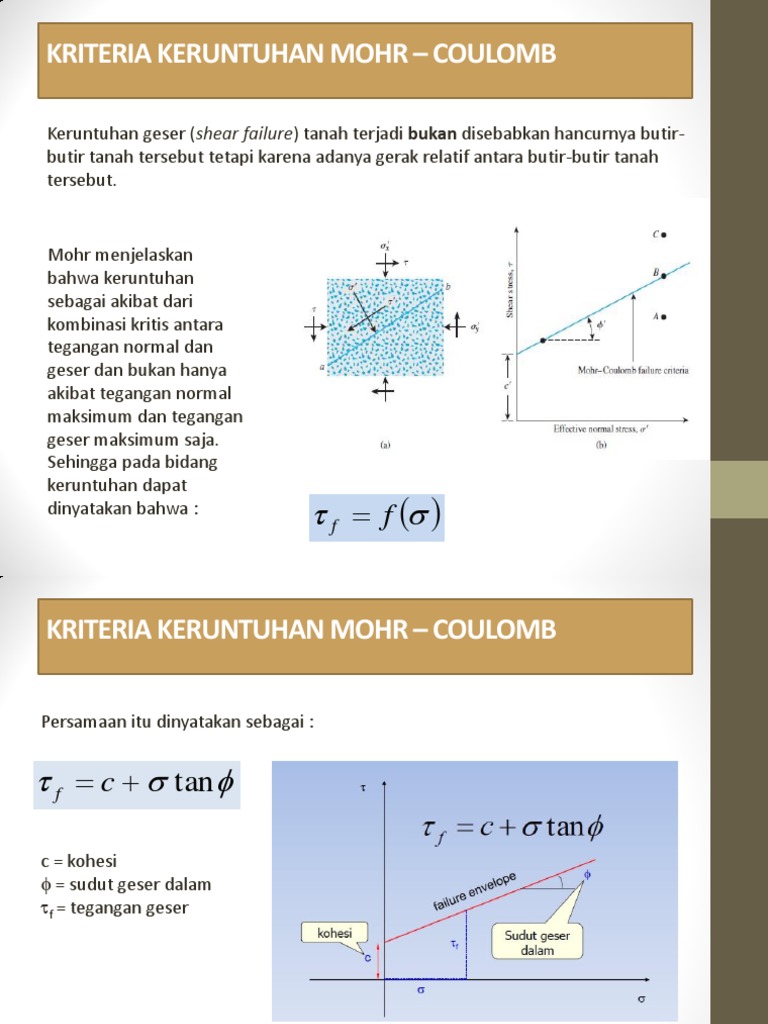 Pertemuan 9. Teori Mohr Coulomb | PDF | Sains & Matematika