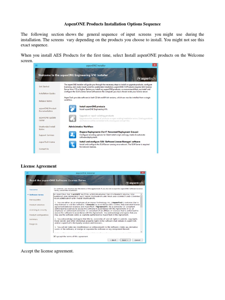 AspenONE V10-Products Installation | PDF | Installation (Computer Programs) | Computer File