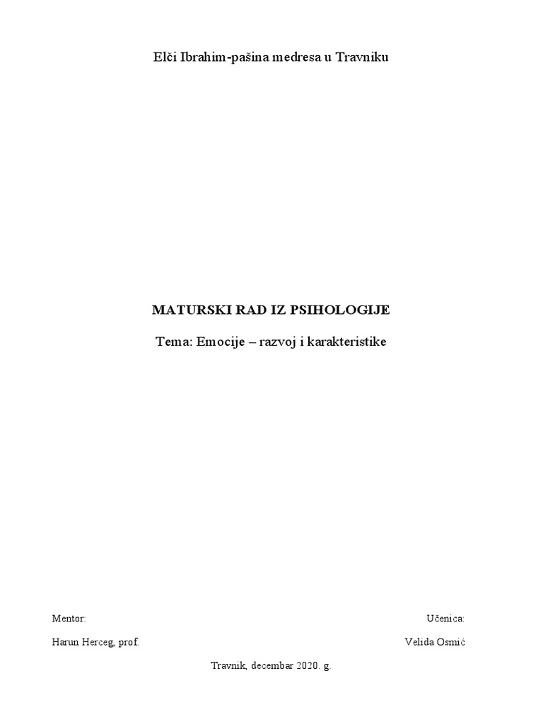 Maturski Rad - Velida | PDF