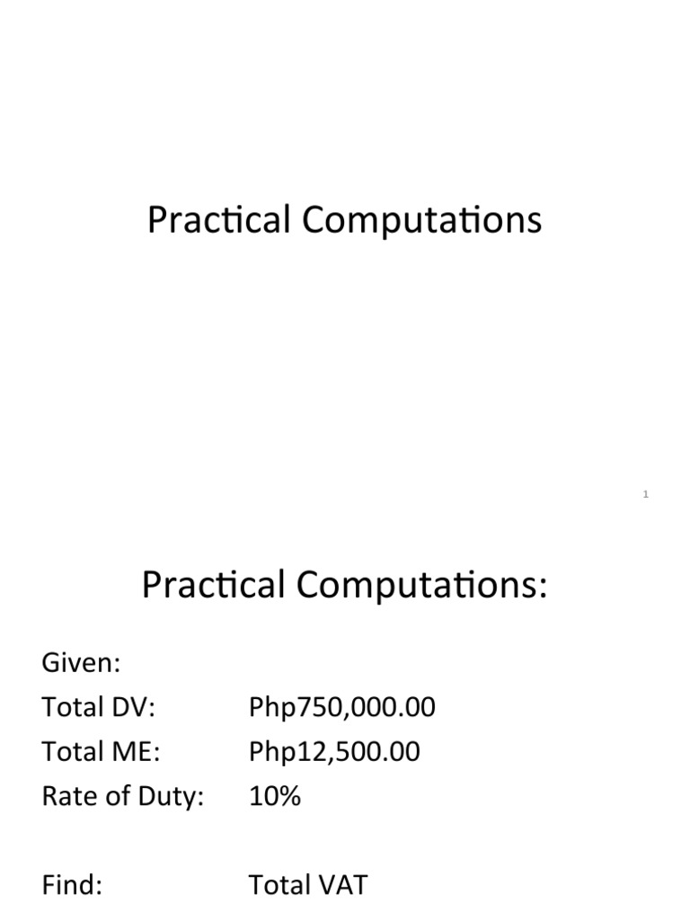 Practical Computations | PDF | Ad Valorem Tax | Cargo