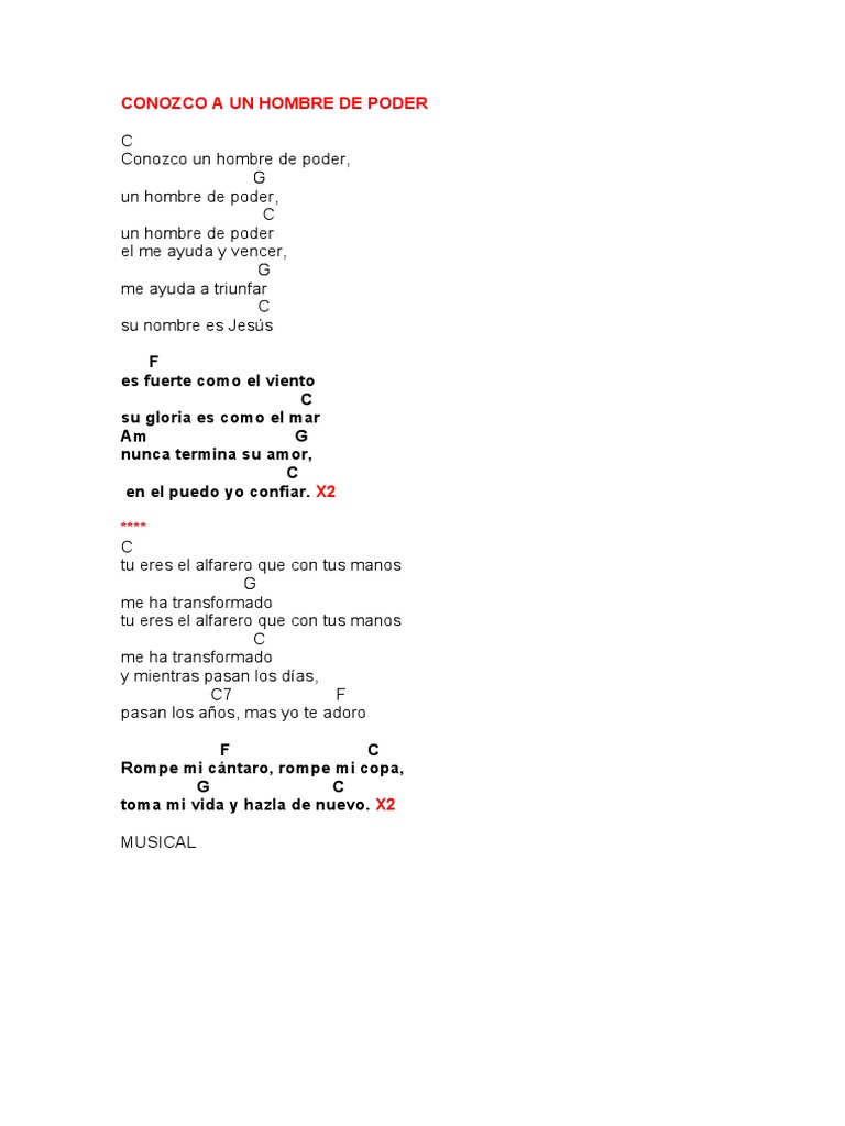 Conozco A Un Hombre de Poder | PDF