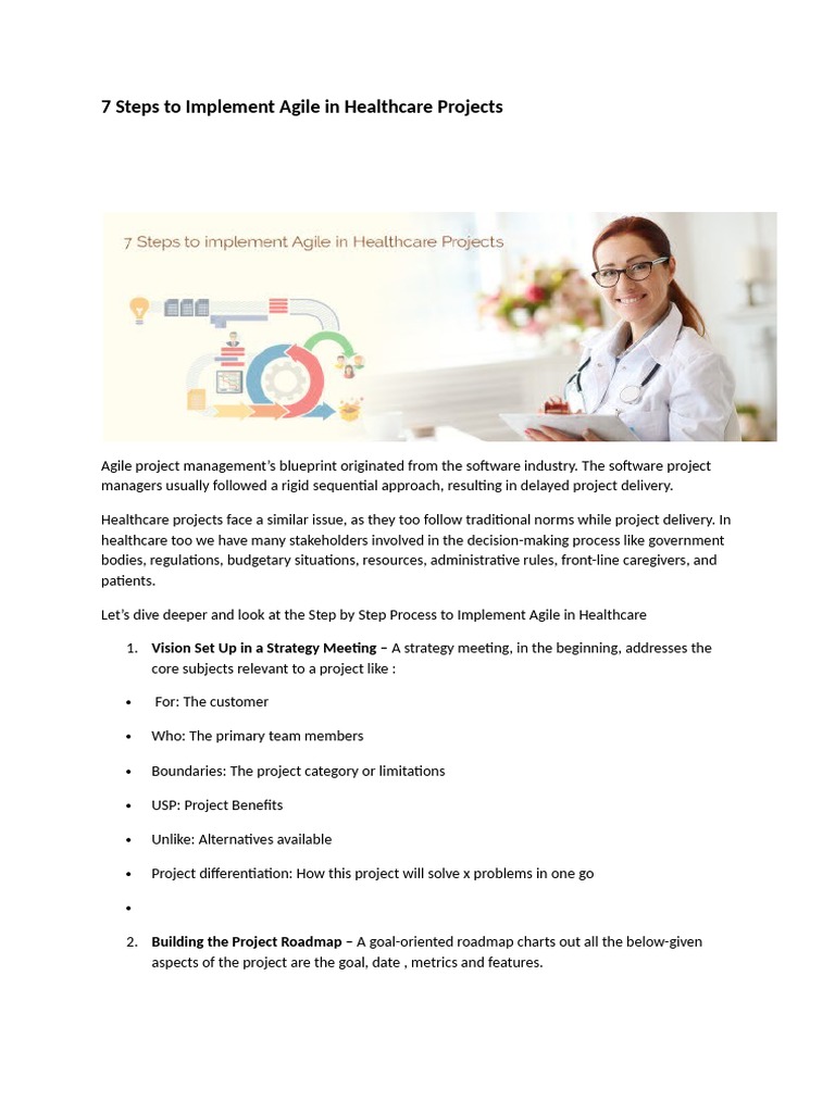 7 Steps To Implement Agile in Healthcare Projects | PDF